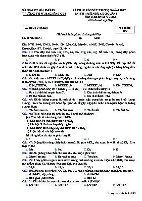 Đề thi khảo sát THPT Quốc gia lần 2 môn Hóa học năm 2017 - Mã đề 209 ...